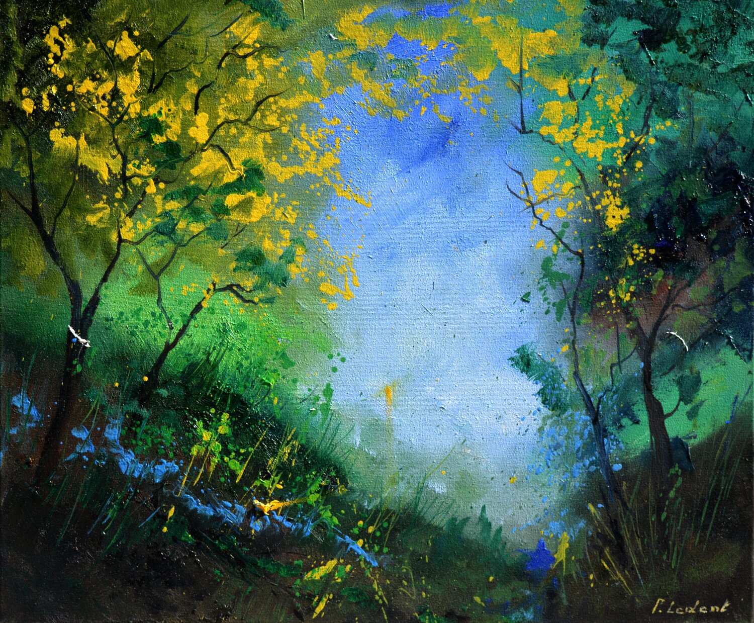 Morning walk in the wood by Pol Ledent (2023) : Painting Oil on Canvas ...