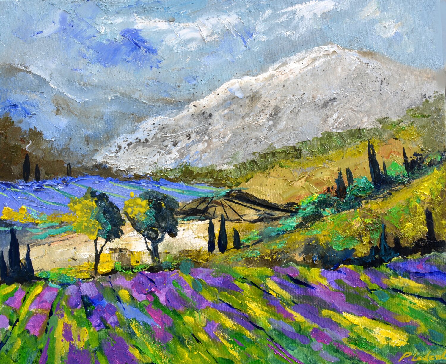 Lavender in Provence - 6523 by Pol Ledent (2023) : Painting Oil on ...