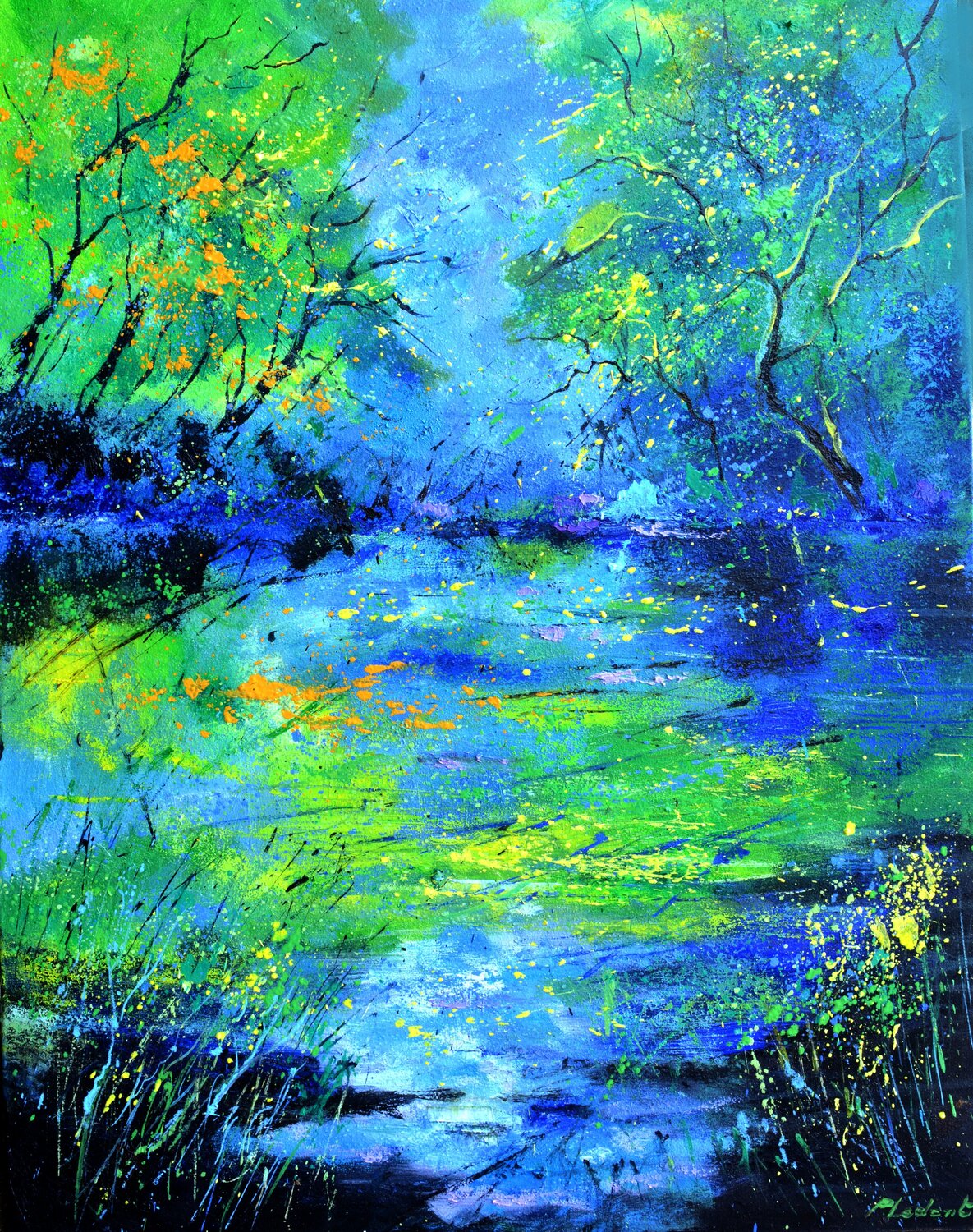 Magic pond by Pol Ledent (2024) : Painting Oil on Canvas - Singulart