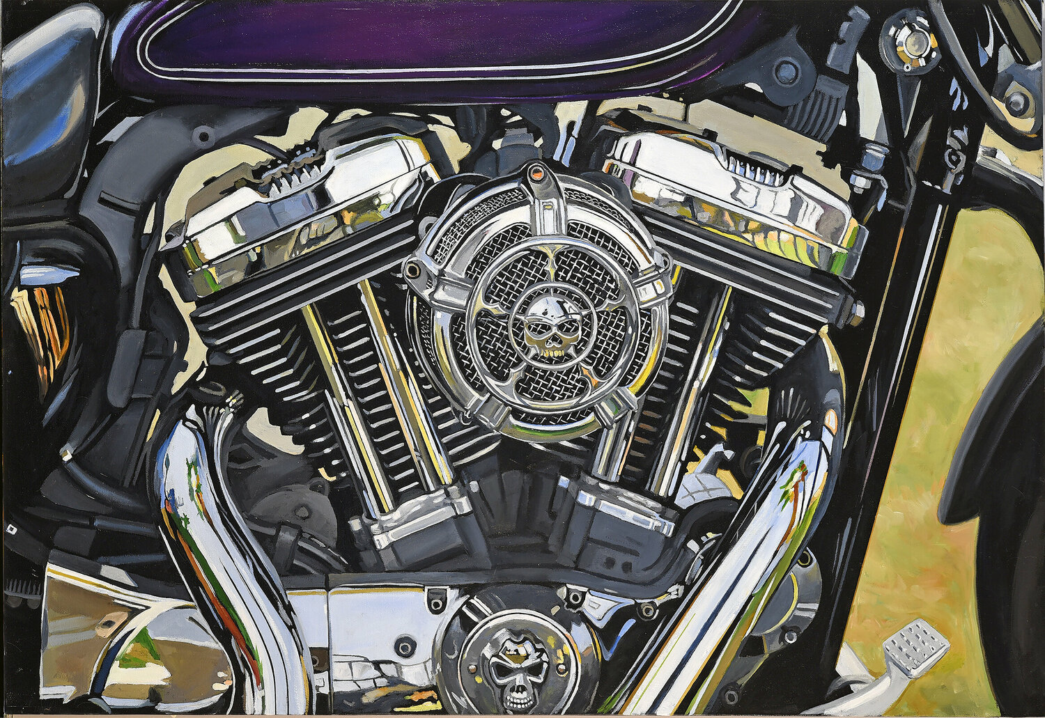 Skull Bike by Tom Stiltz (2019) : Painting Oil on Canvas - Singulart