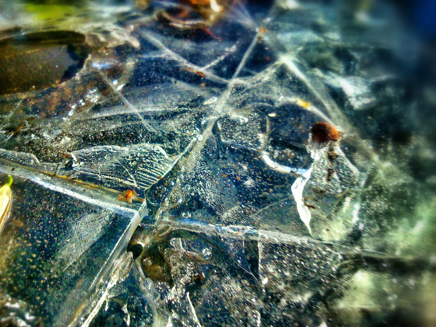 Blue cracked ice with little air bubbles by Yana Apon (2014 ...