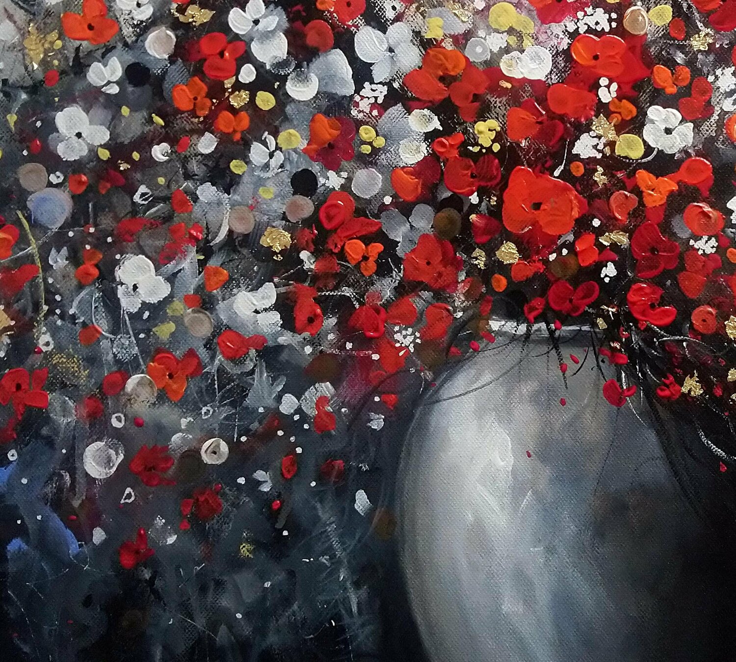 Fleurs au coeur noir de Eric Bruni (2021) : Peinture Acrylique, Huile ...