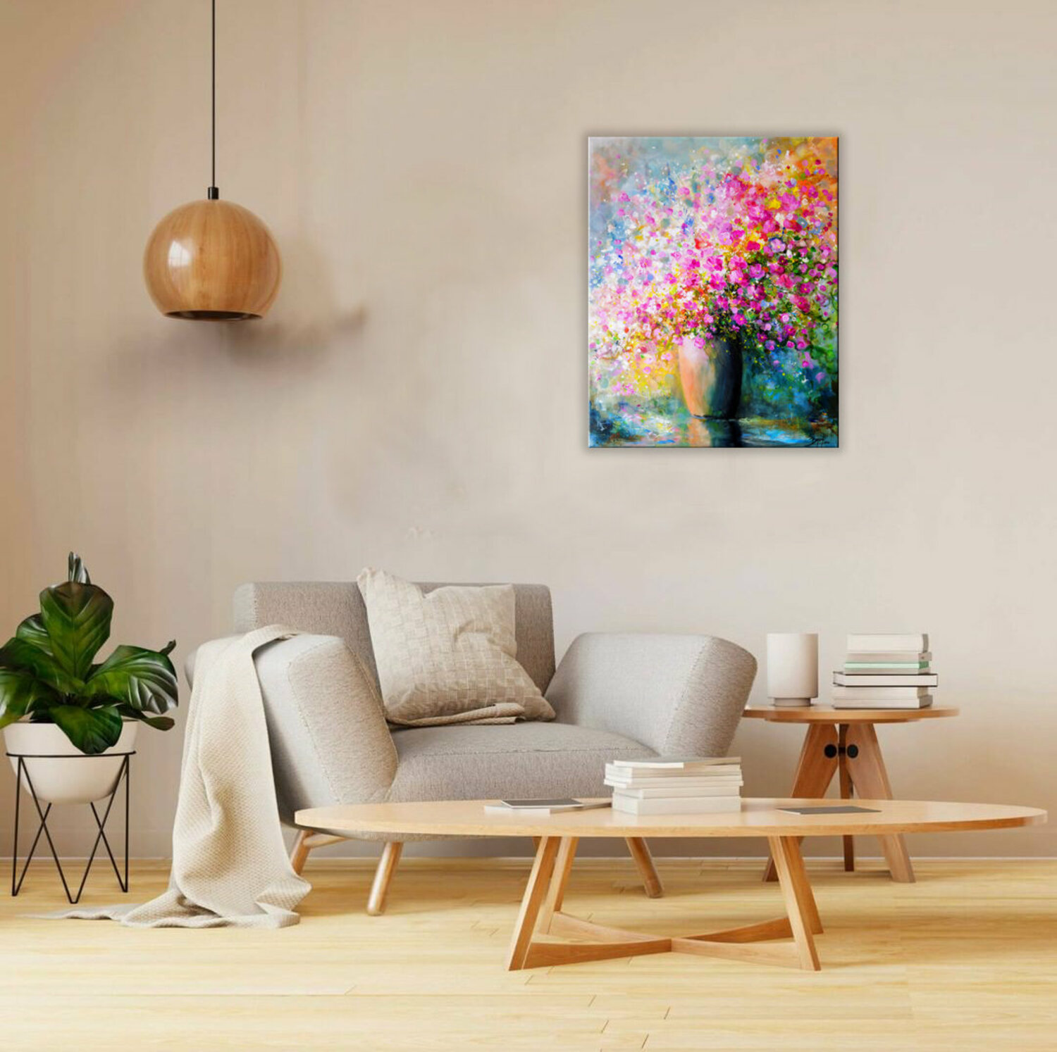 Bouquet de fleurs "Romance" by Eric Bruni (2020) : Painting Acrylic ...