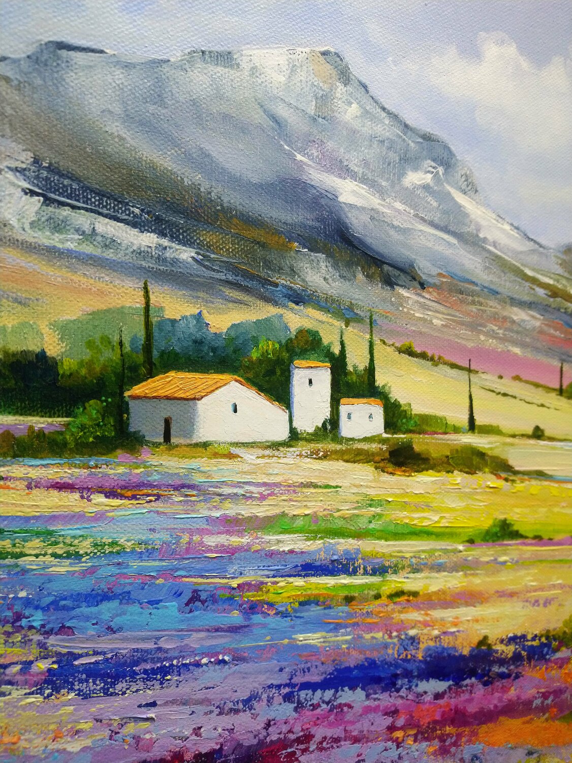 Prairie fleurie by Eric Bruni (2020) : Painting Oil on Canvas - Singulart