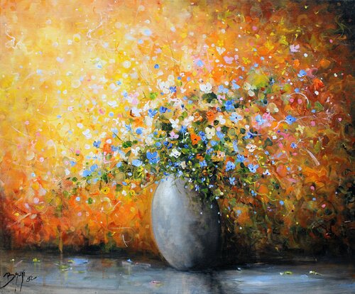 Roses sauvages du jardin by Eric Bruni (2018) : Painting Acrylic, Oil ...