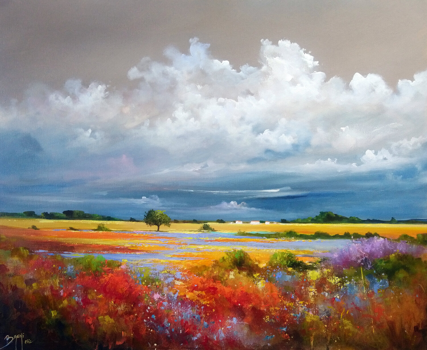 Plaine dans l'arène du ciel by Eric Bruni (2022) : Painting Acrylic ...