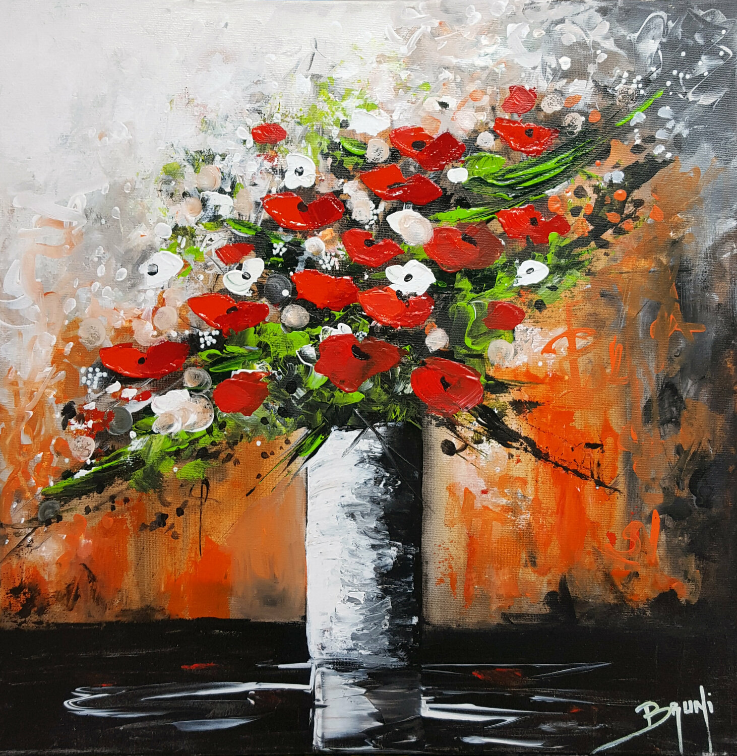Bouquet de fleurs by Eric Bruni (2015) : Painting Acrylic on Canvas ...