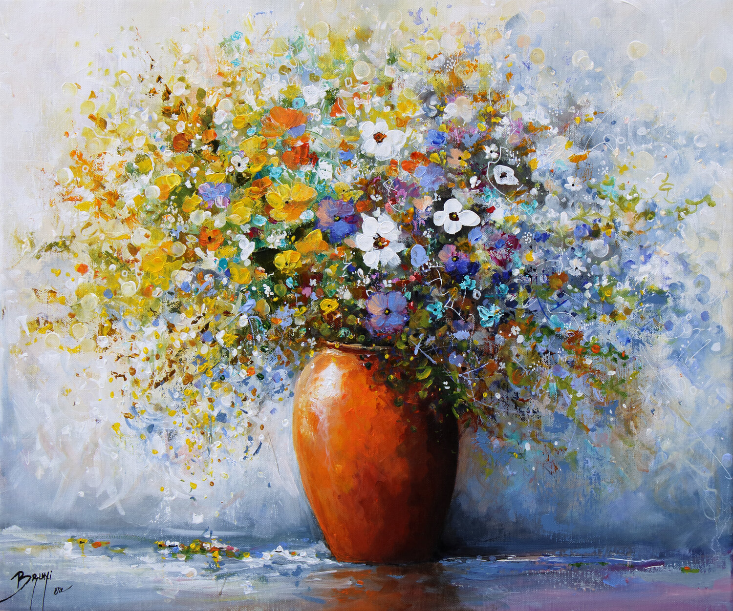 Bouquet champêtre by Eric Bruni (2022) : Painting Acrylic, Oil on ...