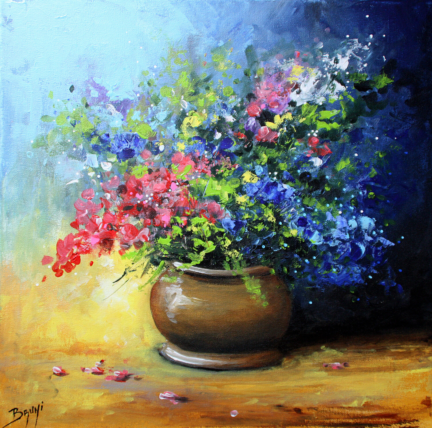 Eclat de fleurs by Eric Bruni (2015) : Painting Acrylic, Oil on Canvas ...