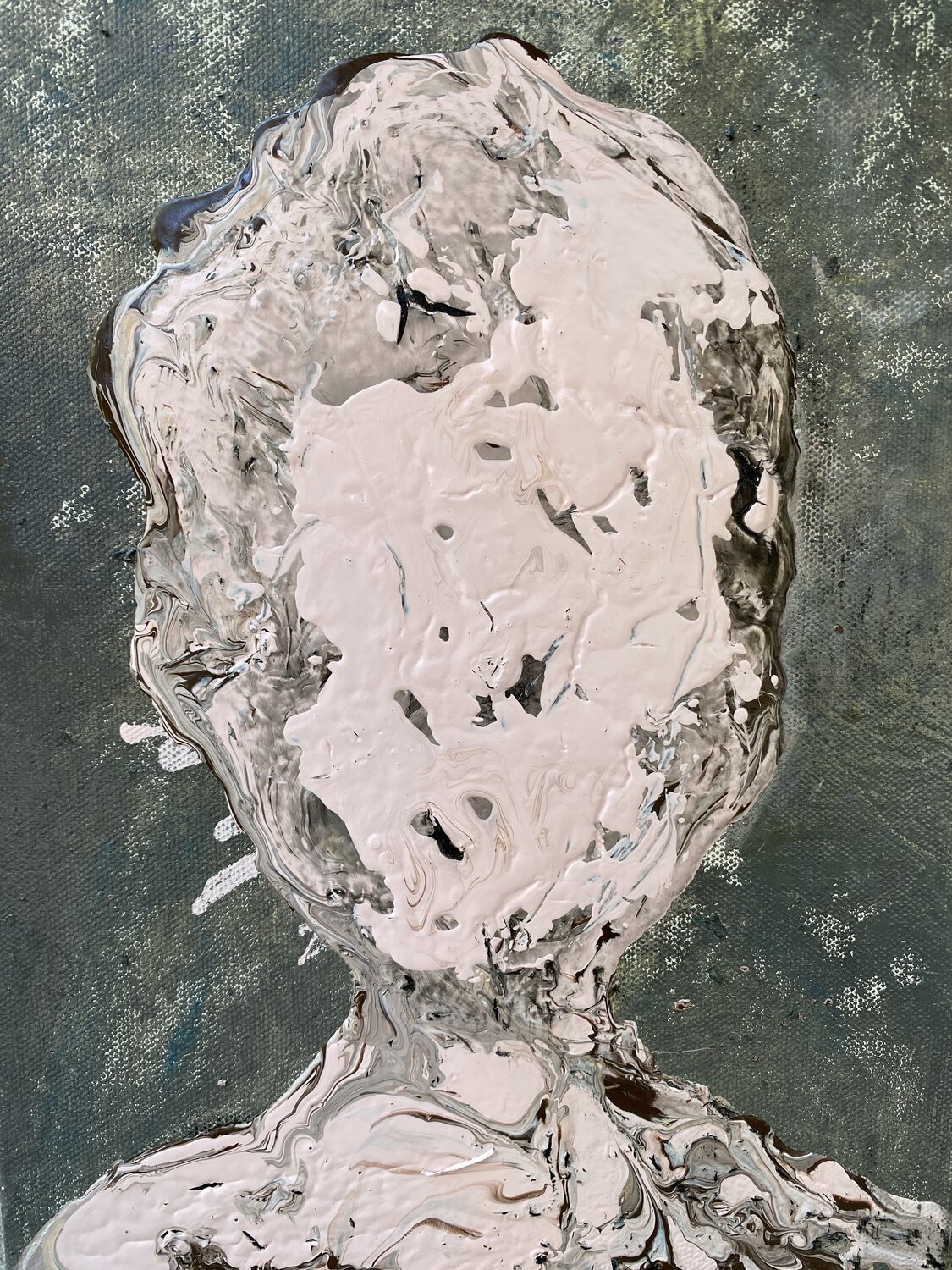 The Portrait by Anna Valieva (2023) : Painting Oil, Enamel on Canvas ...