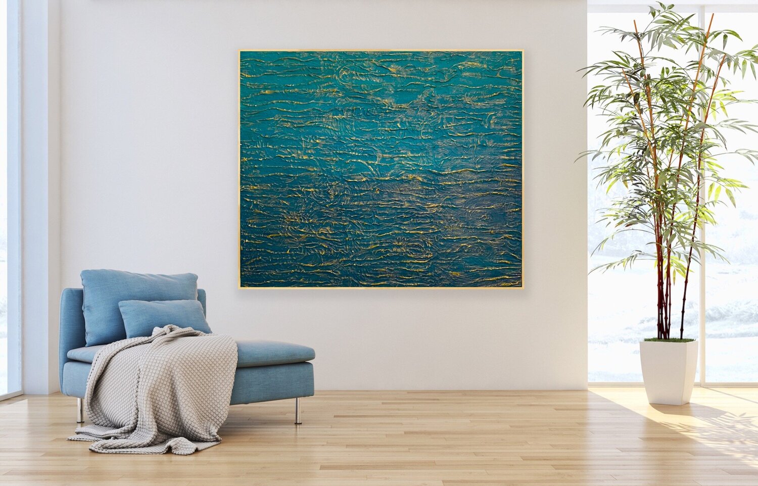 Le onde dorate by STEFANIA GAGLIARDI (2024) : Painting Acrylic, Gilding ...