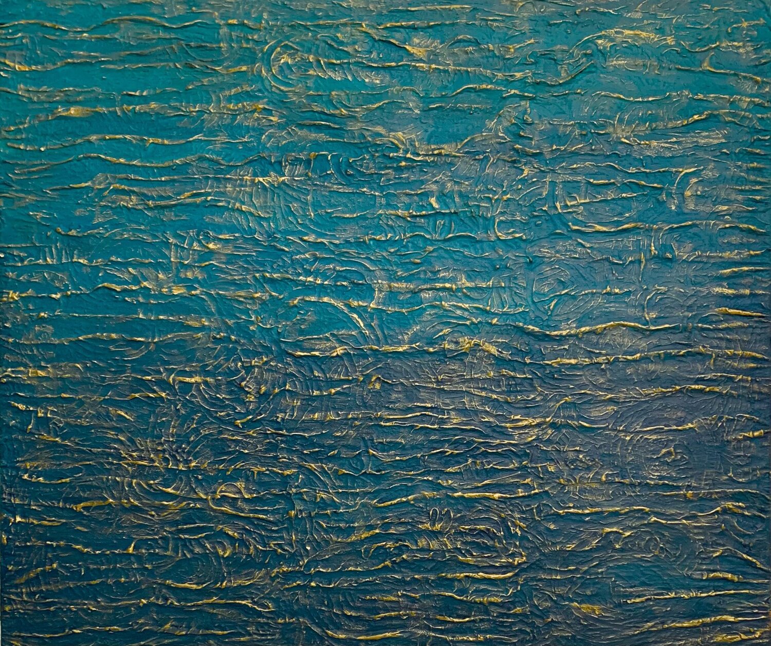 Le onde dorate by STEFANIA GAGLIARDI (2024) : Painting Acrylic, Gilding ...