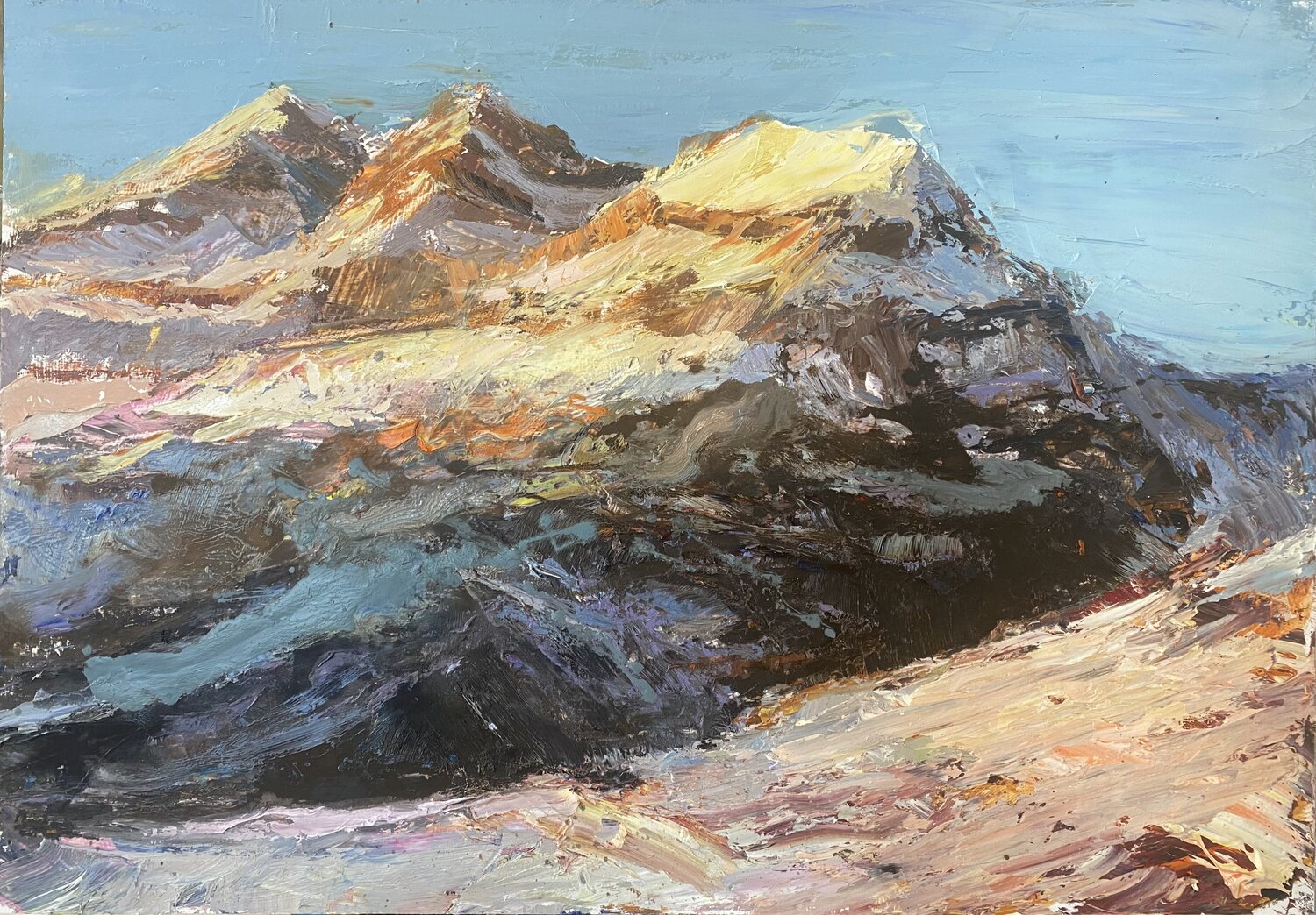 Amanecer en el Pirineo de Eduardo Lozano (2022): Pintura Óleo en Madera ...