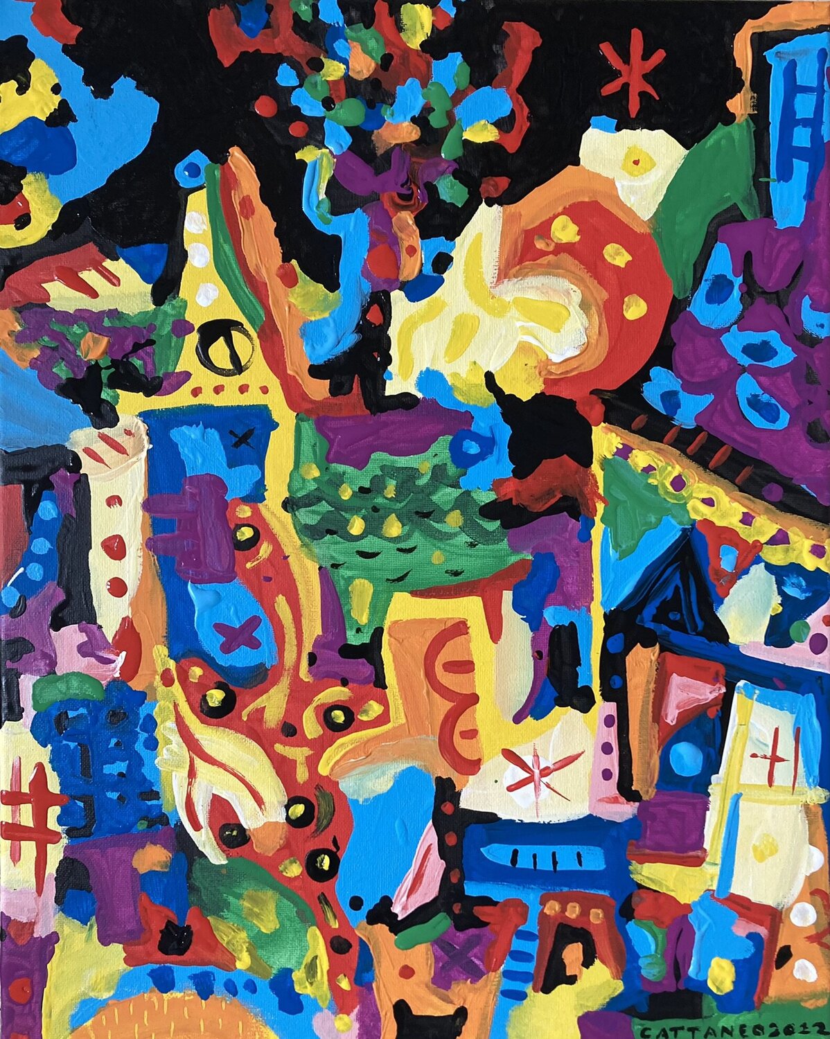 Au bord de la rivière by Stéphane Cattaneo (2022) : Painting Acrylic on ...