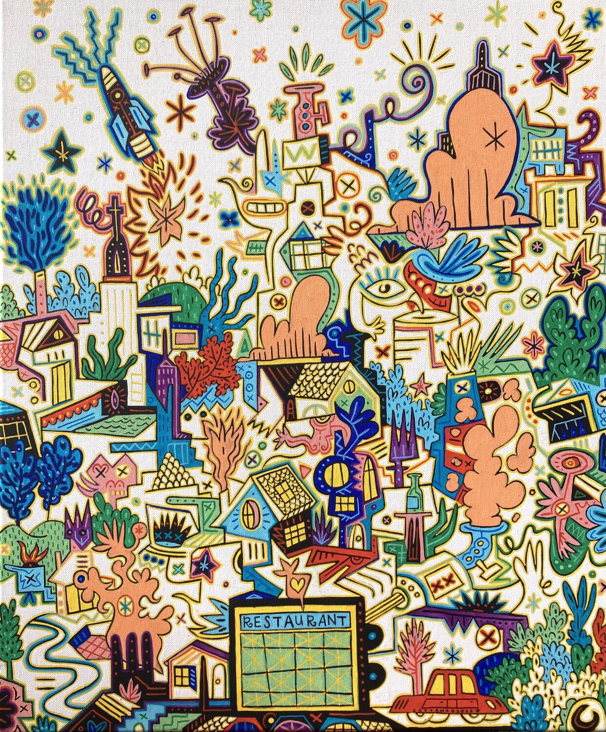 Le vieux quartier by Stéphane Cattaneo (2023) : Painting Gouache ...