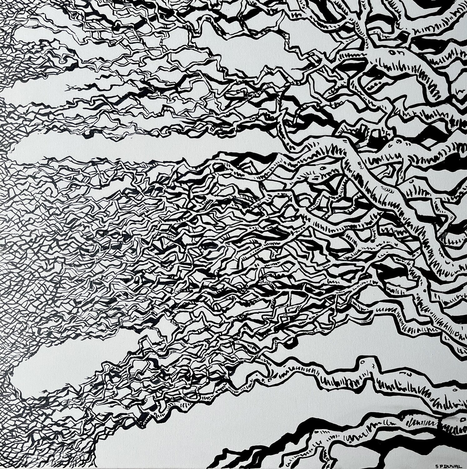 Integral by Stu Duval (2023) : Painting Ink on Canvas - Singulart