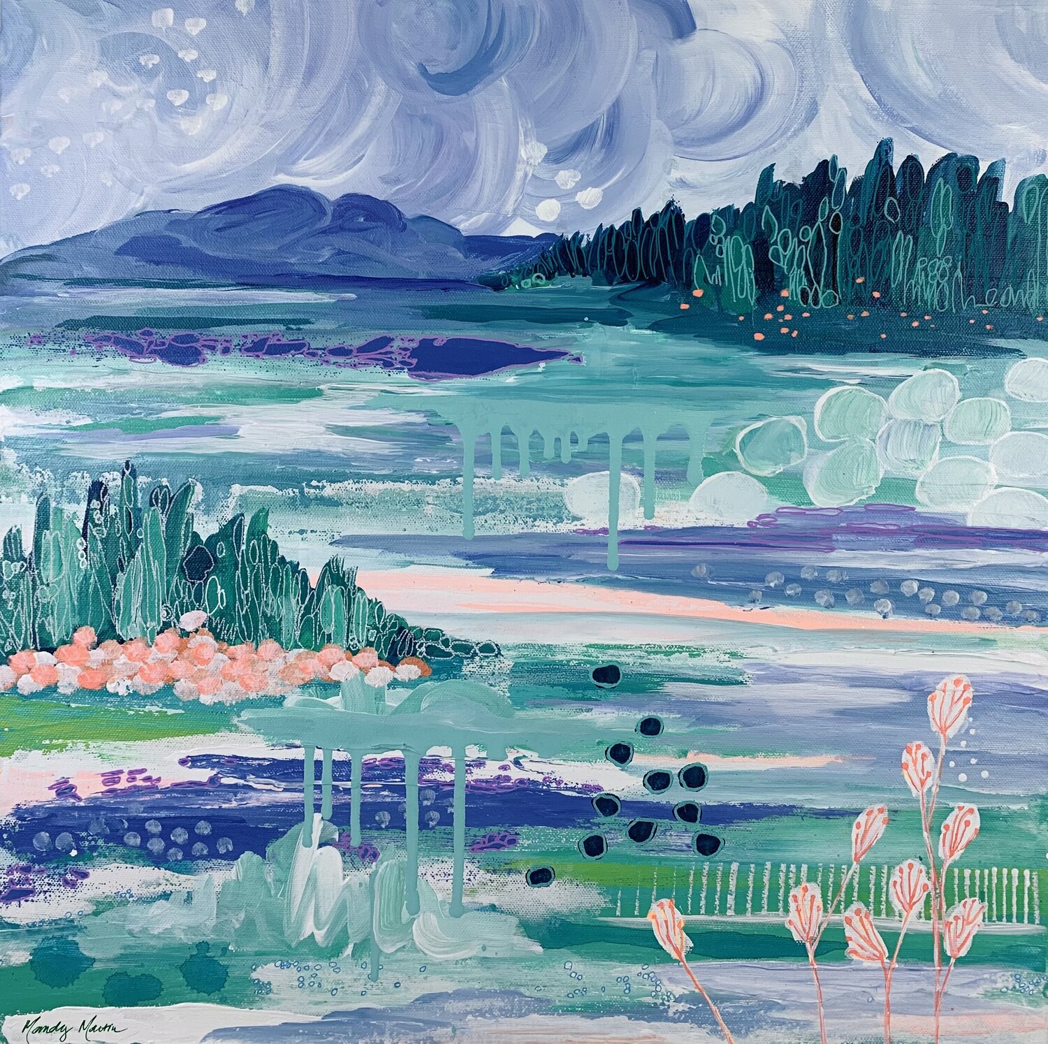 Windswept von Mandy Martin (2022): Malerei Acryl auf Leinwand - Singulart