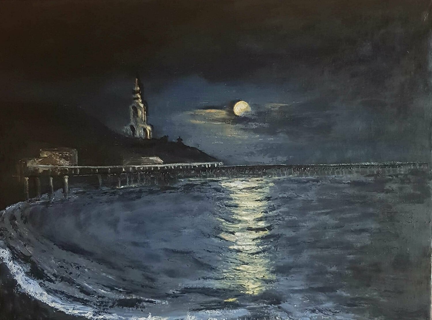 Painting "Night sea". Seascape. Picture ocean. Summer art by IRINA OLEYNIK (2019) : Painting ...