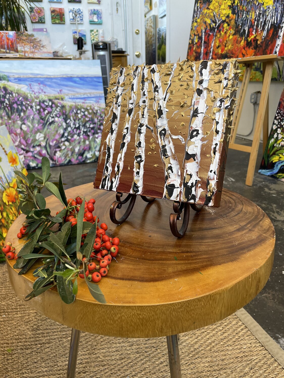 Copper and Birch by Lisa Elley (2022) : Painting Acrylic on Canvas ...