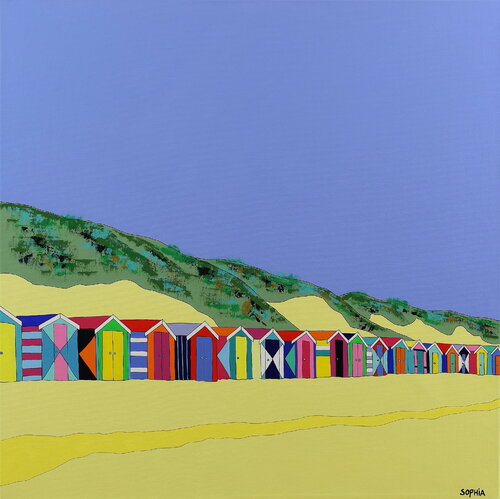 "Strandhutjes"/ Beach huts by Sophia Heeres (2015) : Painting Acrylic ...