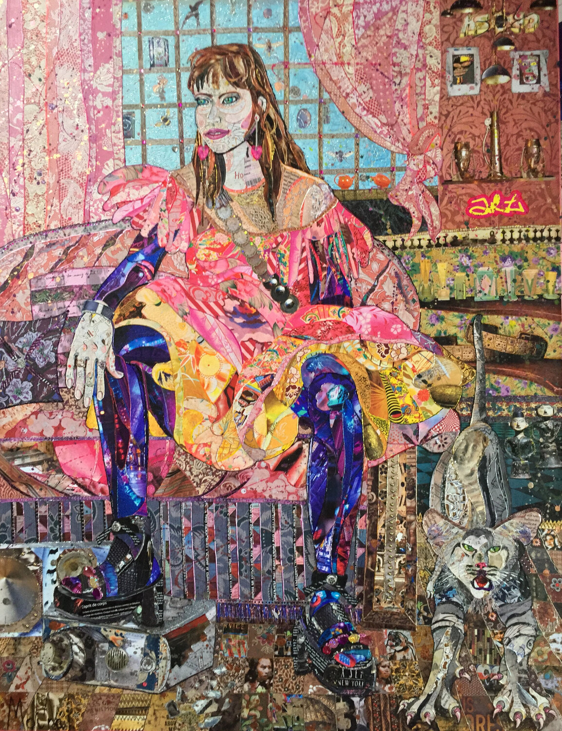 Ernestine and Spike by Moira McAinsh (2022) : Painting Acrylic, Collage ...