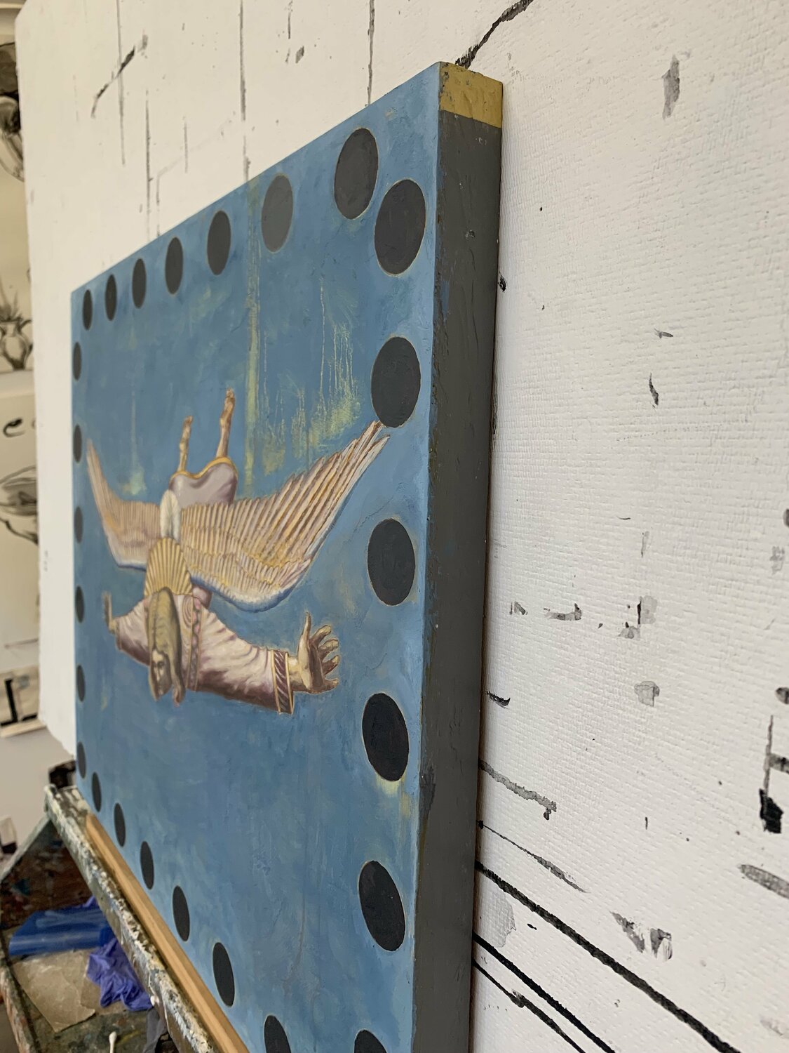 Giotto Angel with Circles by Tony Geiger (2021) : Painting Oil on Wood ...