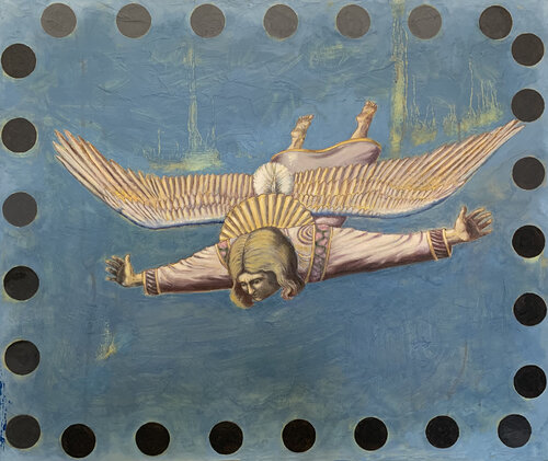 Giotto Angel with Circles by Tony Geiger (2021) : Painting Oil on Wood ...