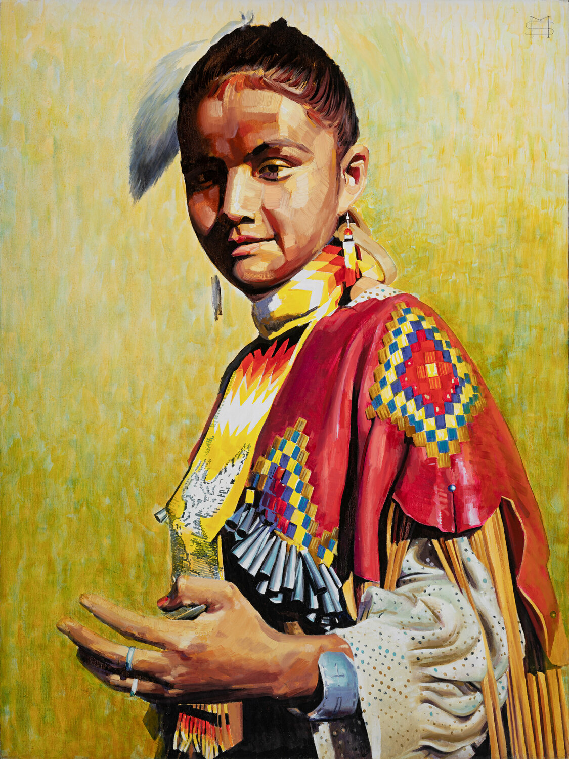A Native American Girl by Michael Stoyanov (2019) : Painting Oil on ...