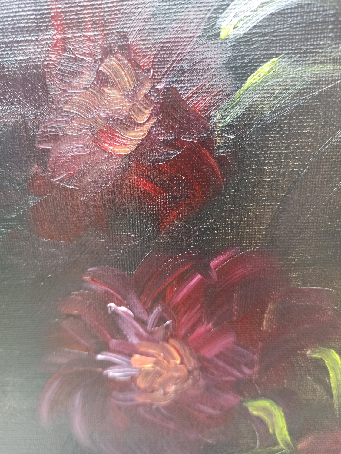 Les Pivoines von Marie Raynaud (2023): Malerei Öl auf Leinwand - Singulart