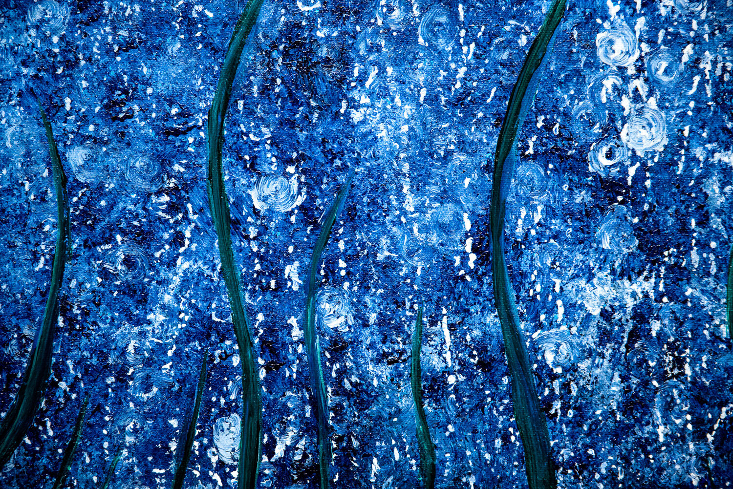 DIPPING - abstract underwater world, air bubbles, seaweed by Rimma ...