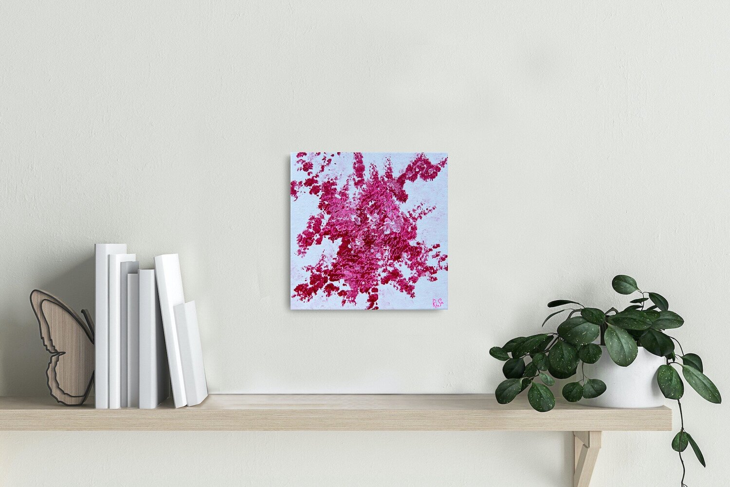 WEDDING NIGHT - abstract splash, red whine on white, blub, blur, blot, stain by Rimma Savina ...