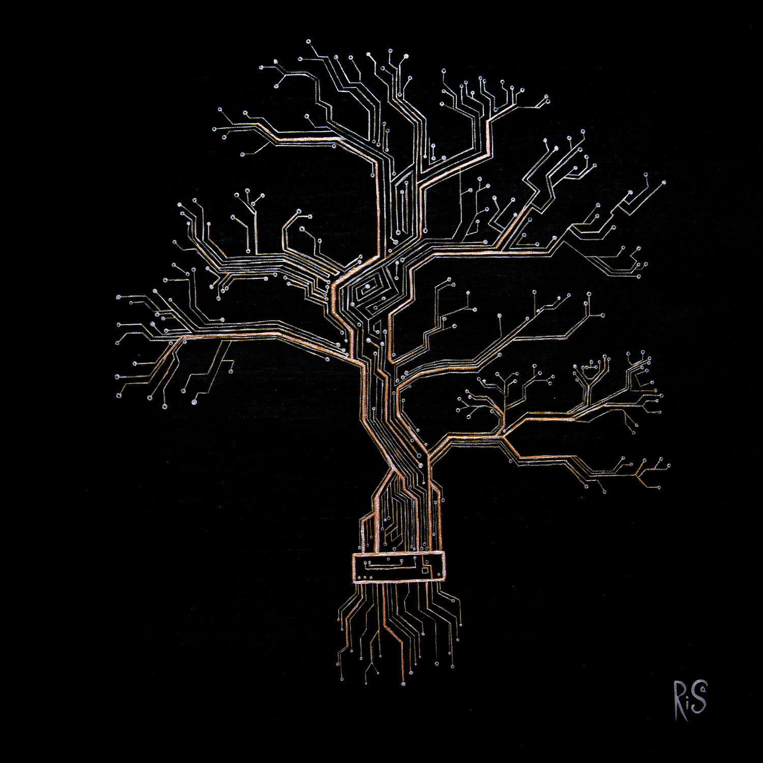 THE ANDROID ECOSYSTEM. TREE - conceptual tree on black background ...