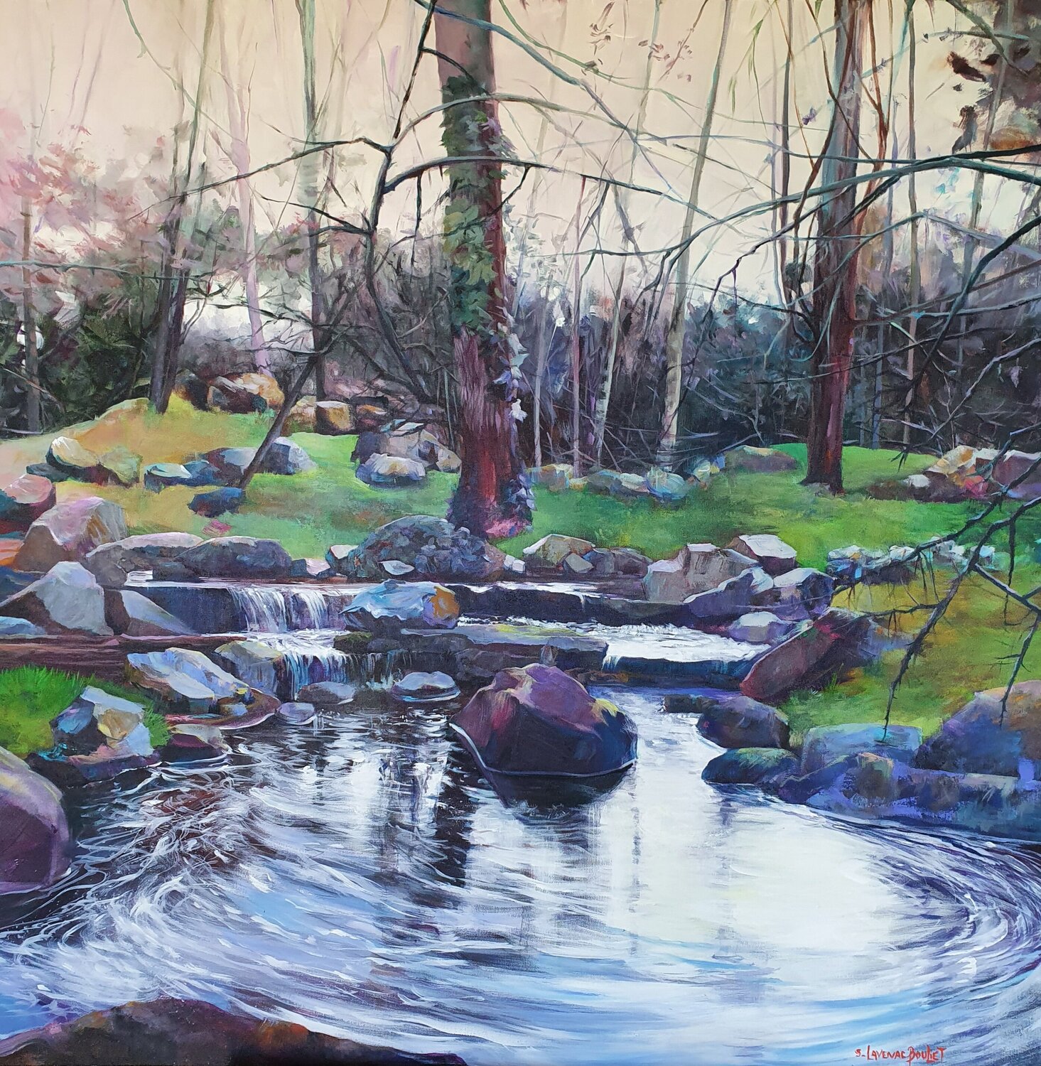 Cascade by Sylvie Lavenac - Bouliet (2022) : Painting Acrylic on Canvas ...