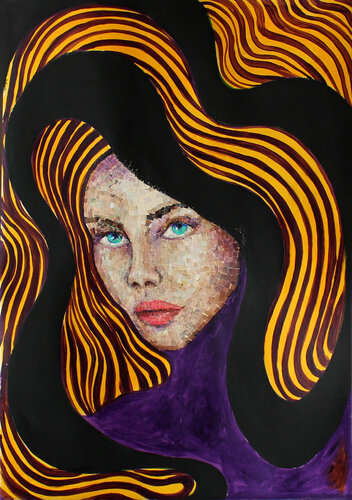 Pink tapir by Irina Tsypilova (2022) : Work on Paper Acrylic, Collage ...