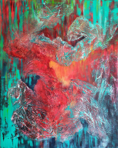 Plastic by Irina Tsypilova (2022) : Painting Acrylic, Collage on Canvas ...