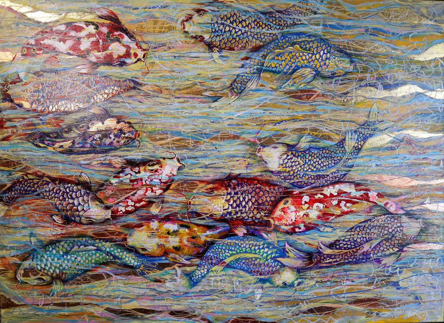 Koi Fish and the Swift Current of the Golden River de Rakhmet Redzhepov ...