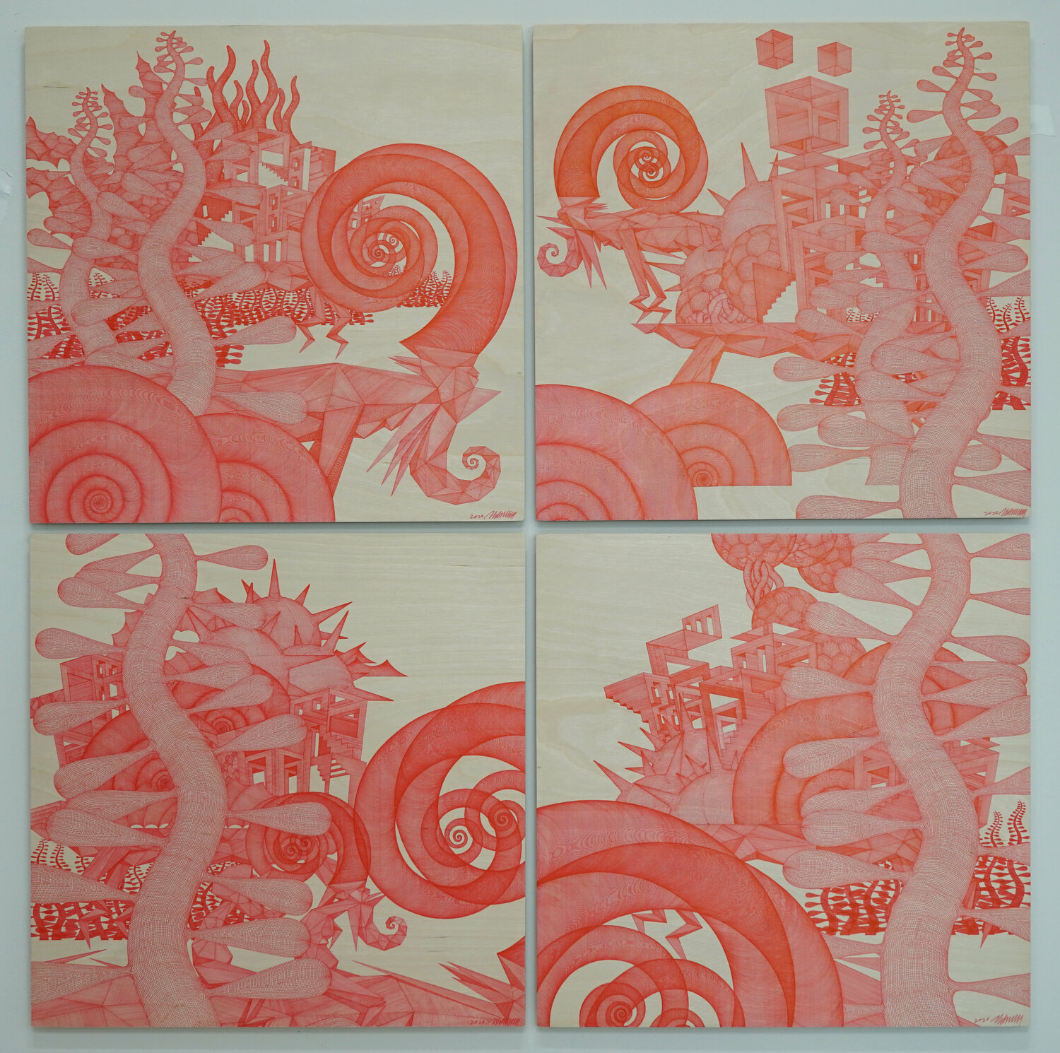 A midsummer days dream3 by Cheolyu Kim (2020) : Drawing Pen on Wood ...