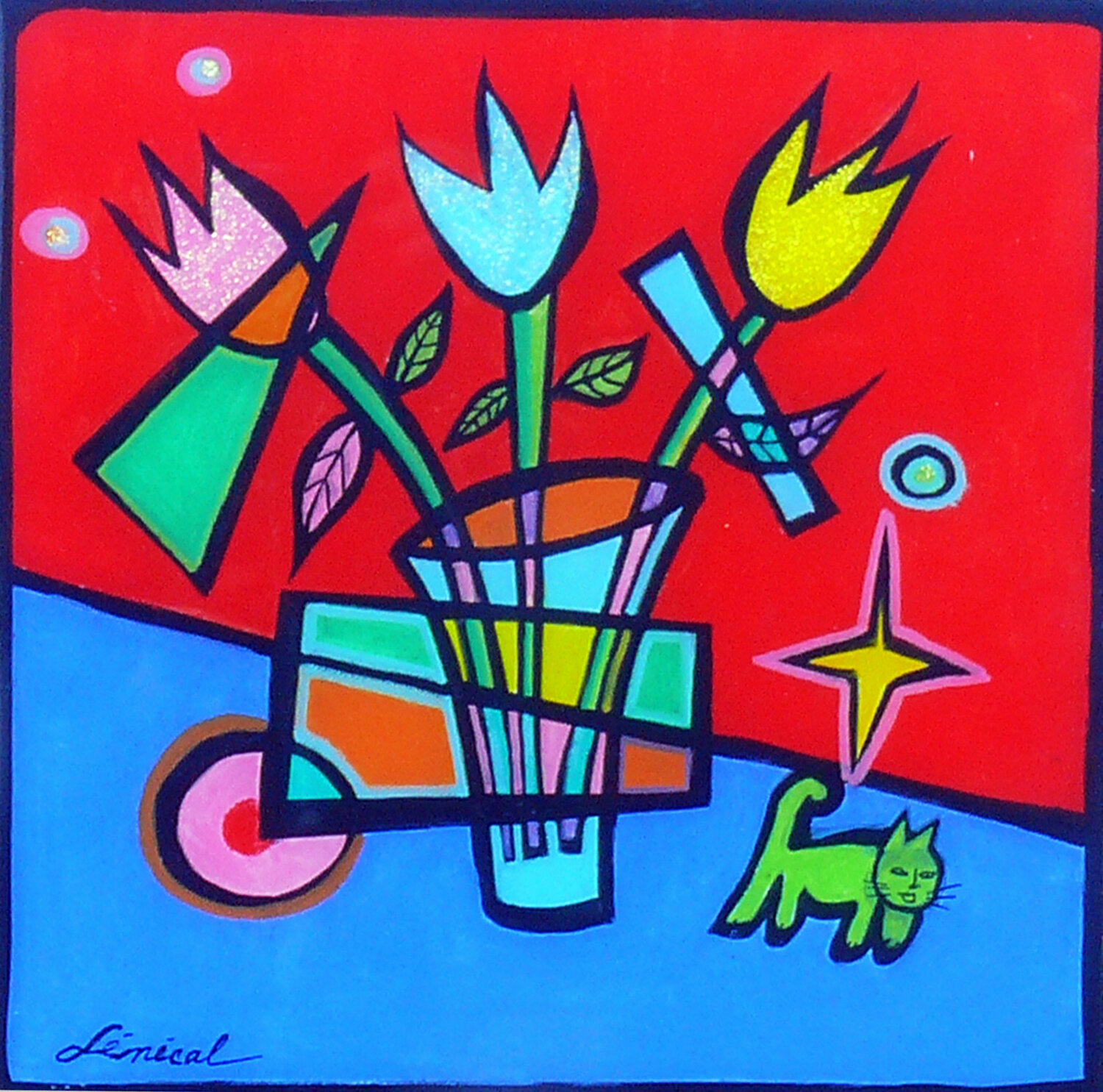 BOUQUET DE FLEURS de Guy Sénécal (2019) : Peinture Acrylique, Résine ...