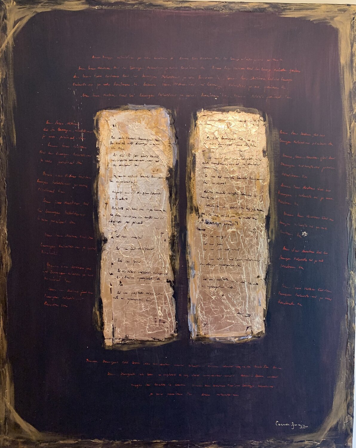 Tablele legii by Carmen Aurariu (2021) : Painting Acrylic, Oil on ...