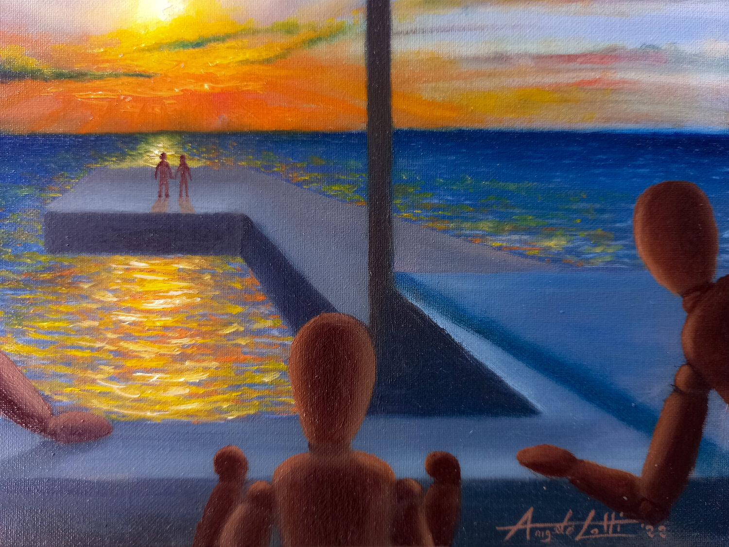 Il trampolino delle nuove realtà by Angelo Lotti (2022) : Painting Oil ...