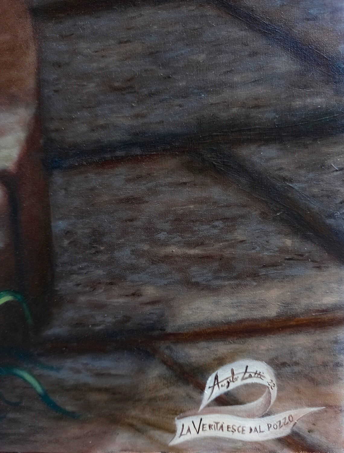 La Verità esce dal pozzo by Angelo Lotti (2022) : Painting Oil on ...