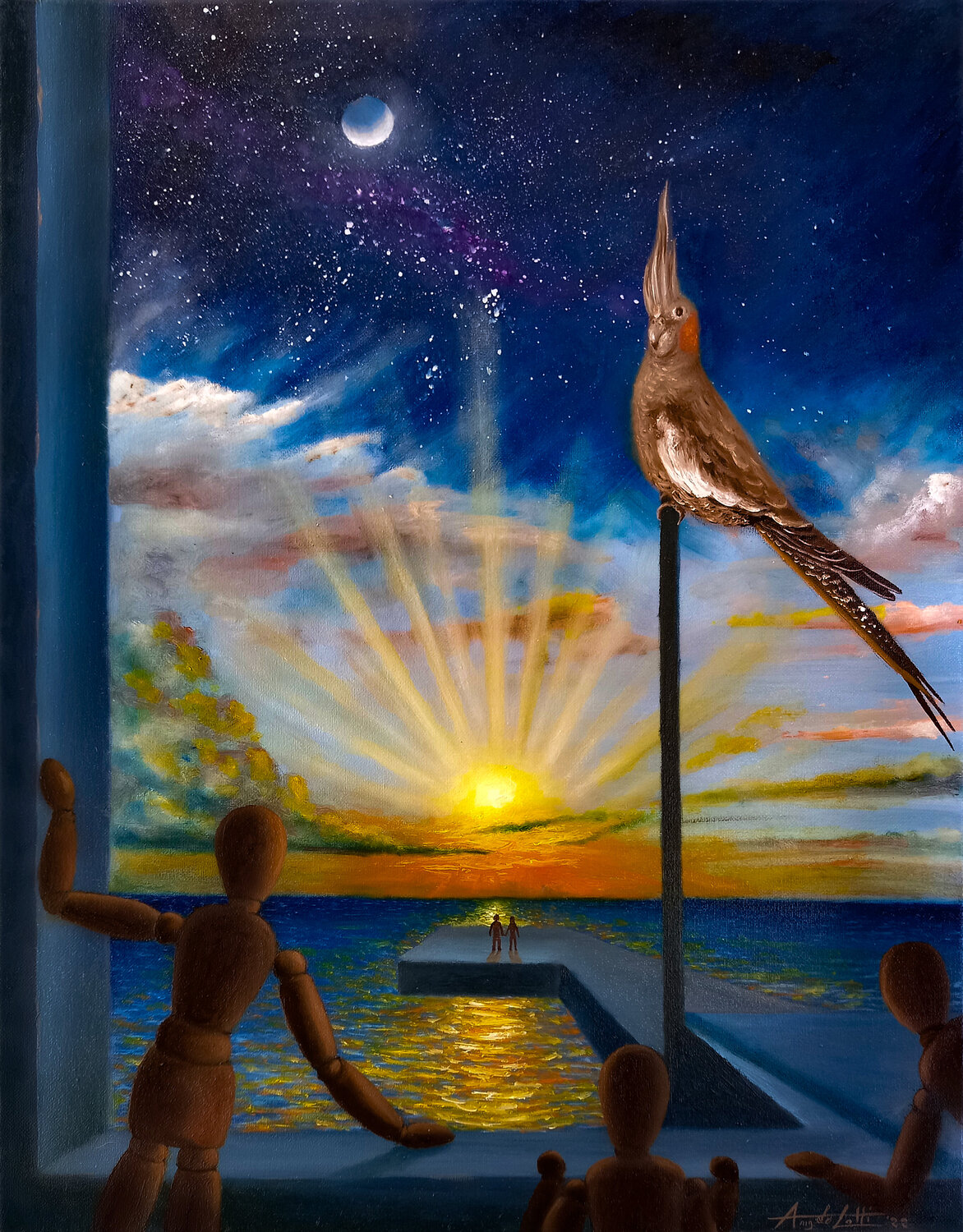 Il trampolino delle nuove realtà by Angelo Lotti (2022) : Painting Oil ...