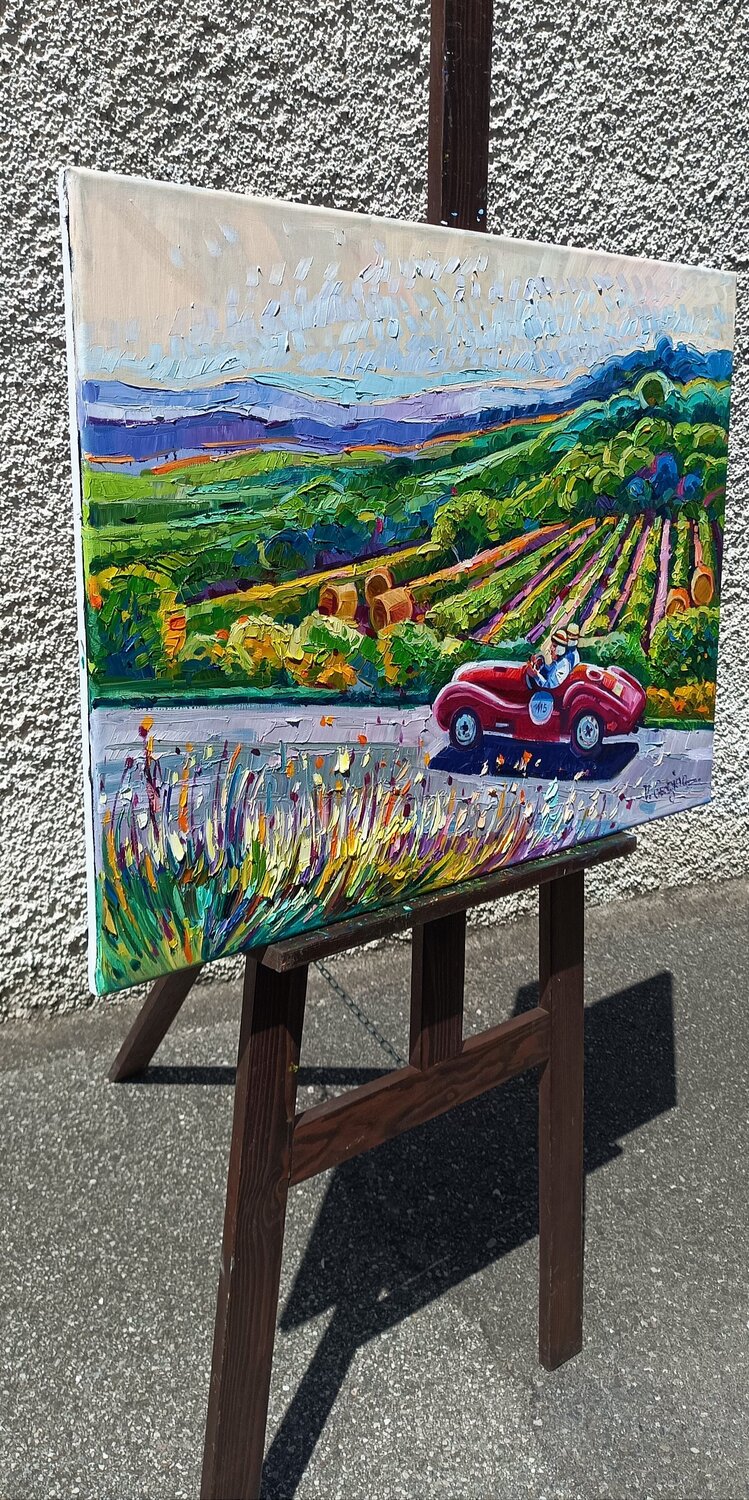 Mille miglia 11 / Great green by Vanya Georgieva (2023) : Painting Oil on Linen - Singulart