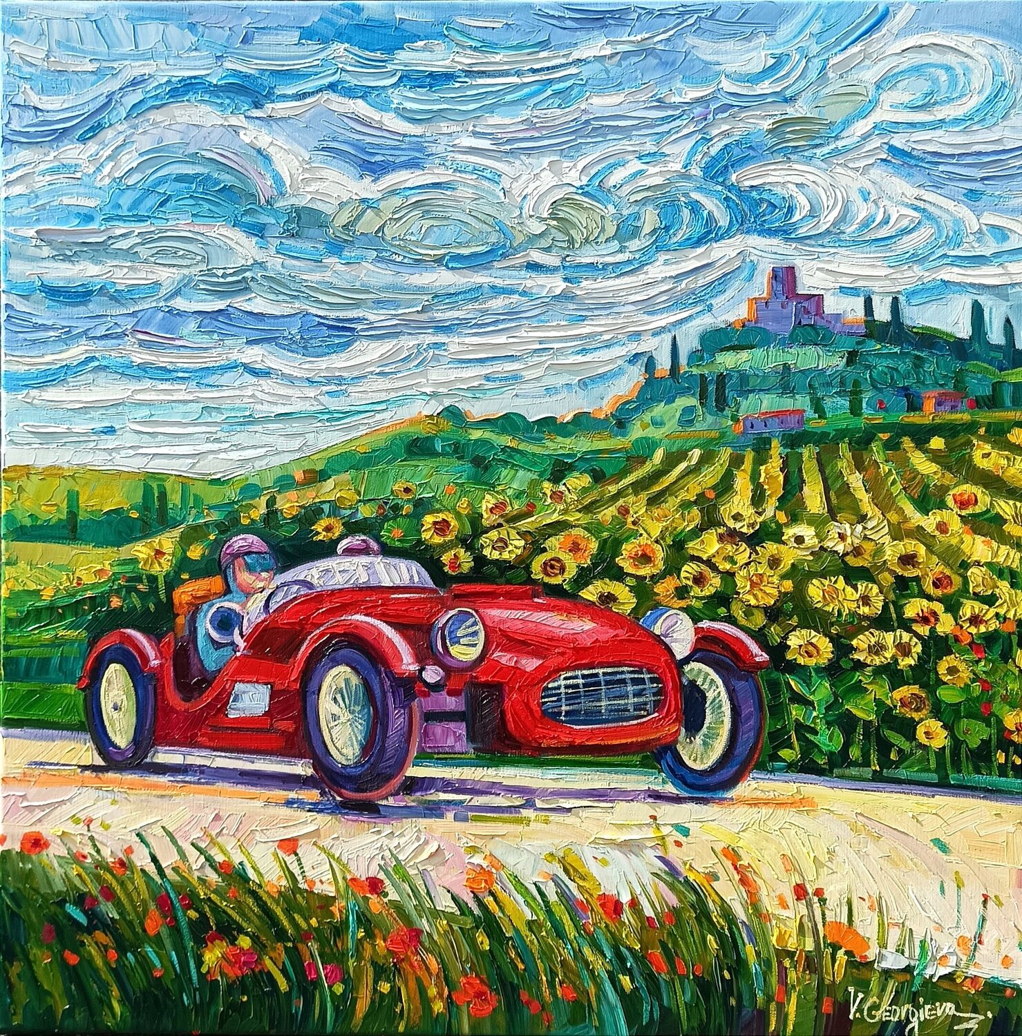 Mille miglia by Vanya Georgieva (2023) : Painting Oil on Linen - Singulart
