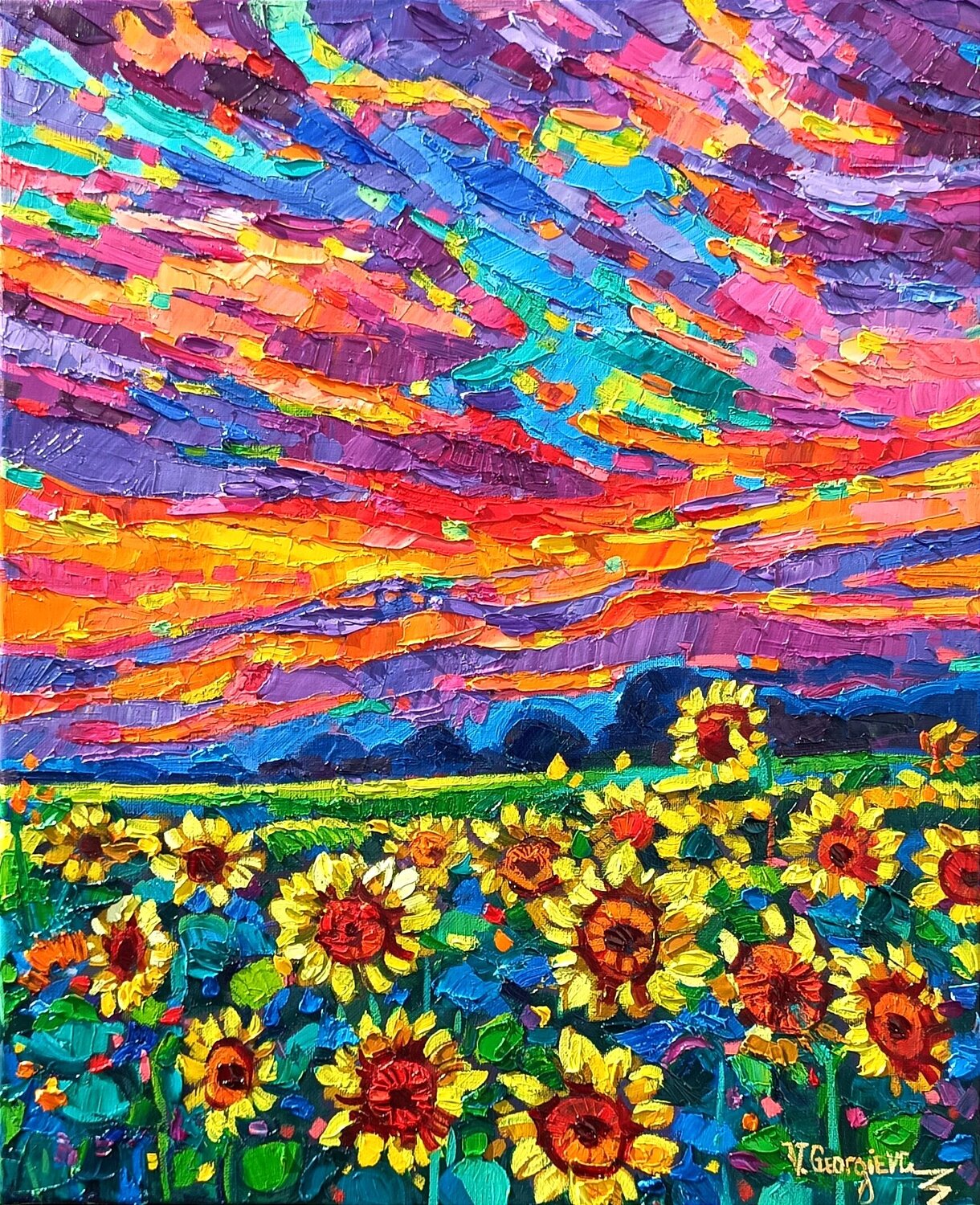 Sunny Valley by Vanya Georgieva (2023) : Painting Oil on Canvas - Singulart