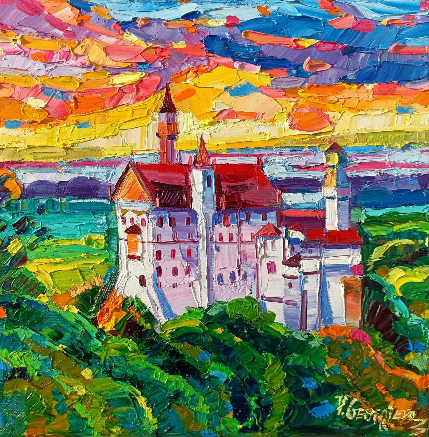 Neuschwanstein Castle by Vanya Georgieva (2023) : Painting Oil on ...