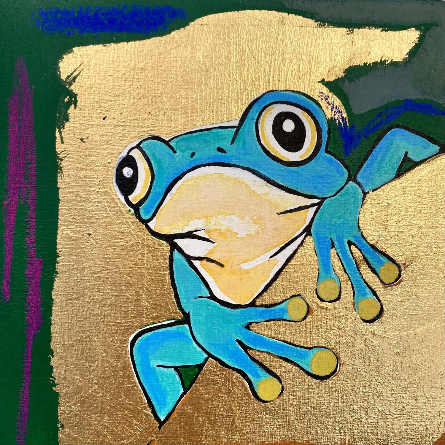 GREEN Frog by Ersilia Sarrecchia (2015) : Painting Acrylic, Gilding on ...
