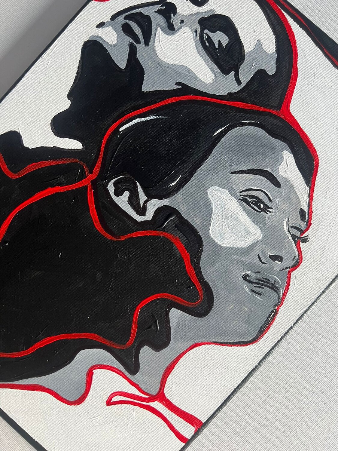 RED STRIPE von Elisa Bonotti (2022): Malerei Acryl, Tinte auf Leinwand ...