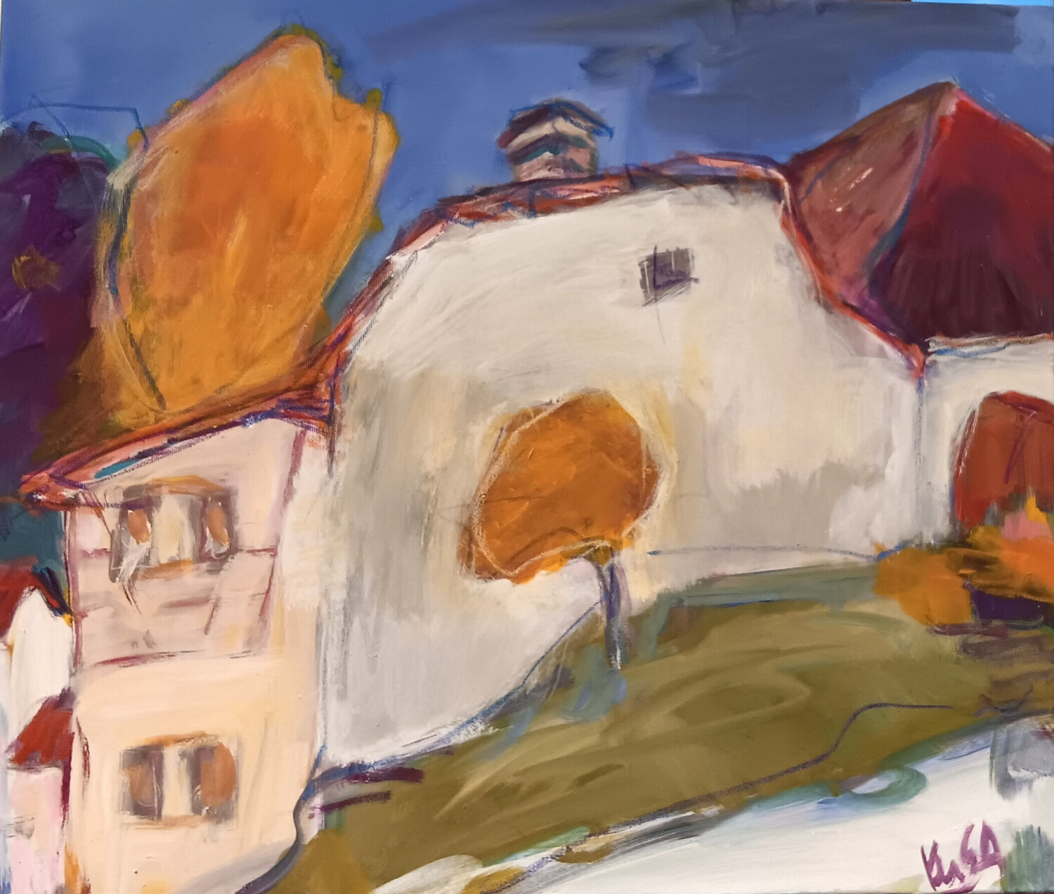 Schloss Eglisau by Kerstin Grobler (2024) : Painting Acrylic, Pigments ...