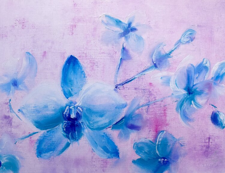Blue Orchid Painting